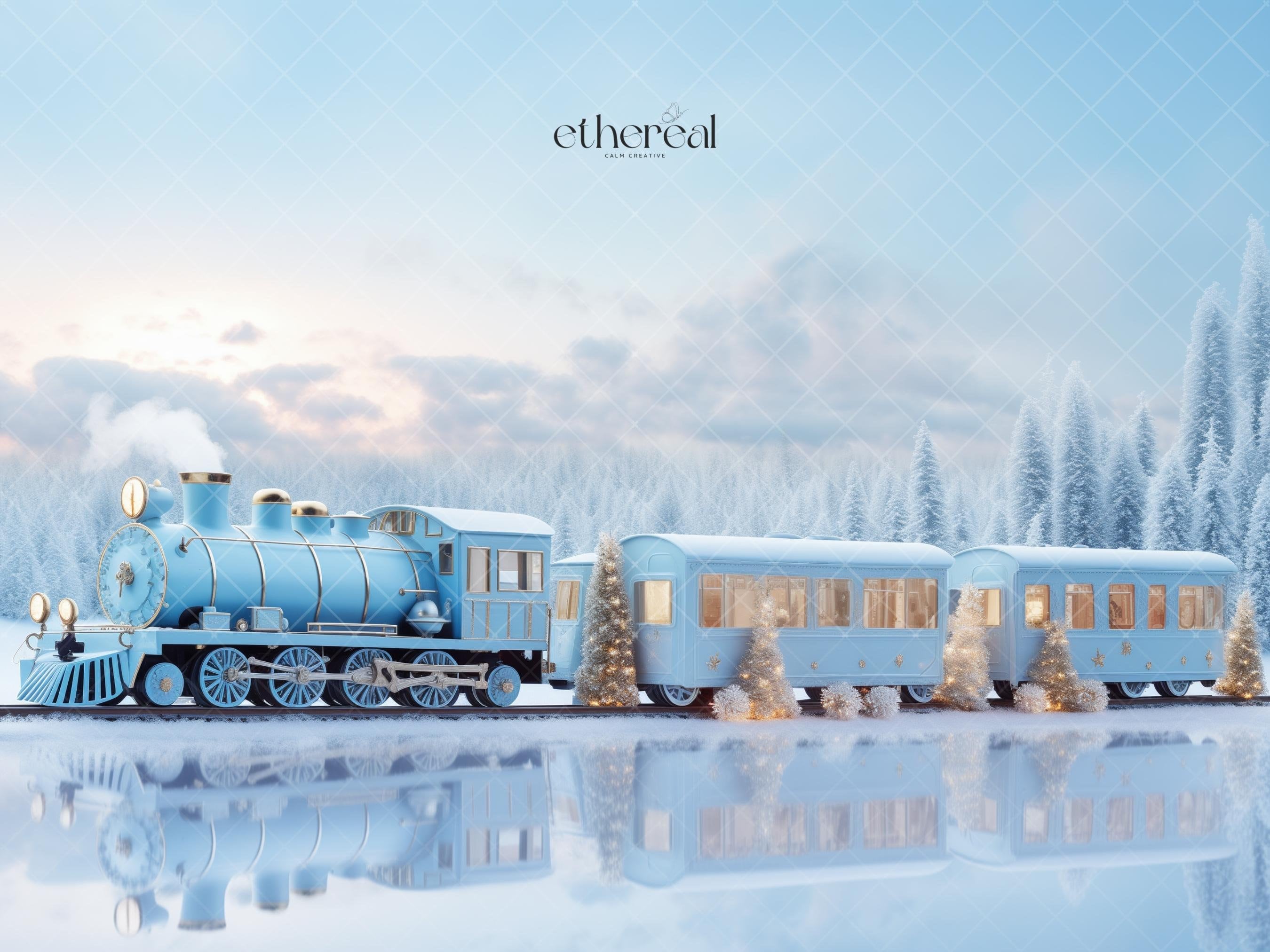 Polar Express Christmas Digital Backdrop Christmas Train - Etsy