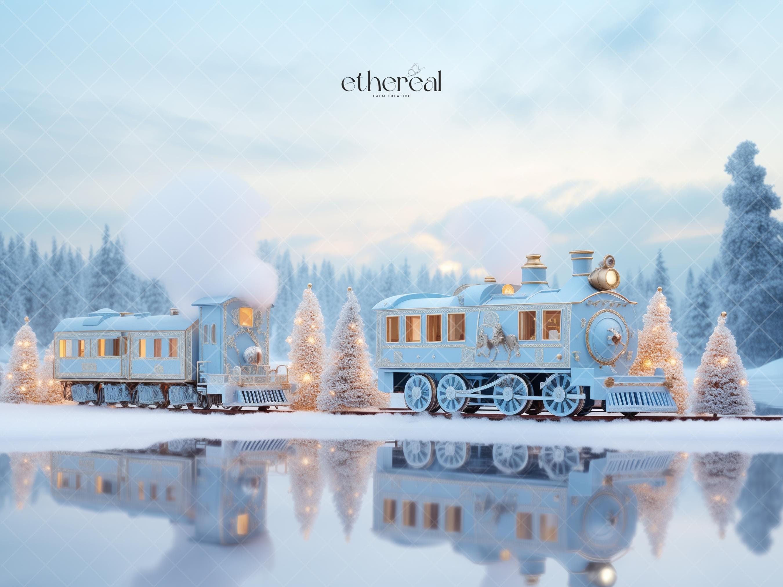 Polar Express Christmas Digital Backdrop Christmas Train - Etsy
