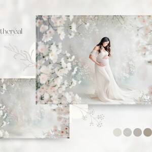 Maternity Floral Backdrop Instant Download Digital Background White ...