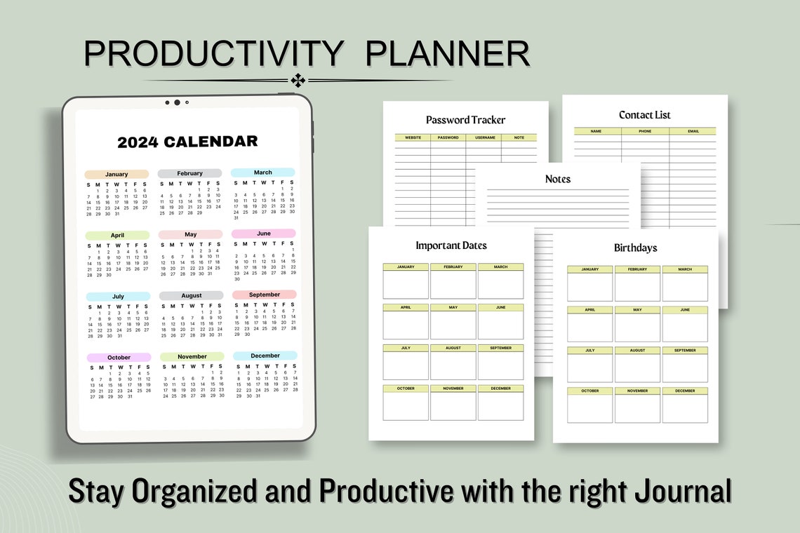 2024 Daily Planner, 2024 Daily Planner, Daily Digital Planner, Daily ...
