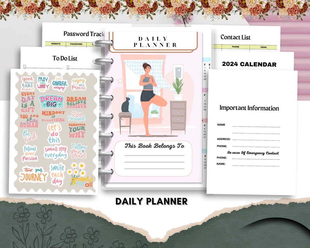 2024 Daily Planner, 2024 Daily Planner, Daily Digital Planner, Daily ...