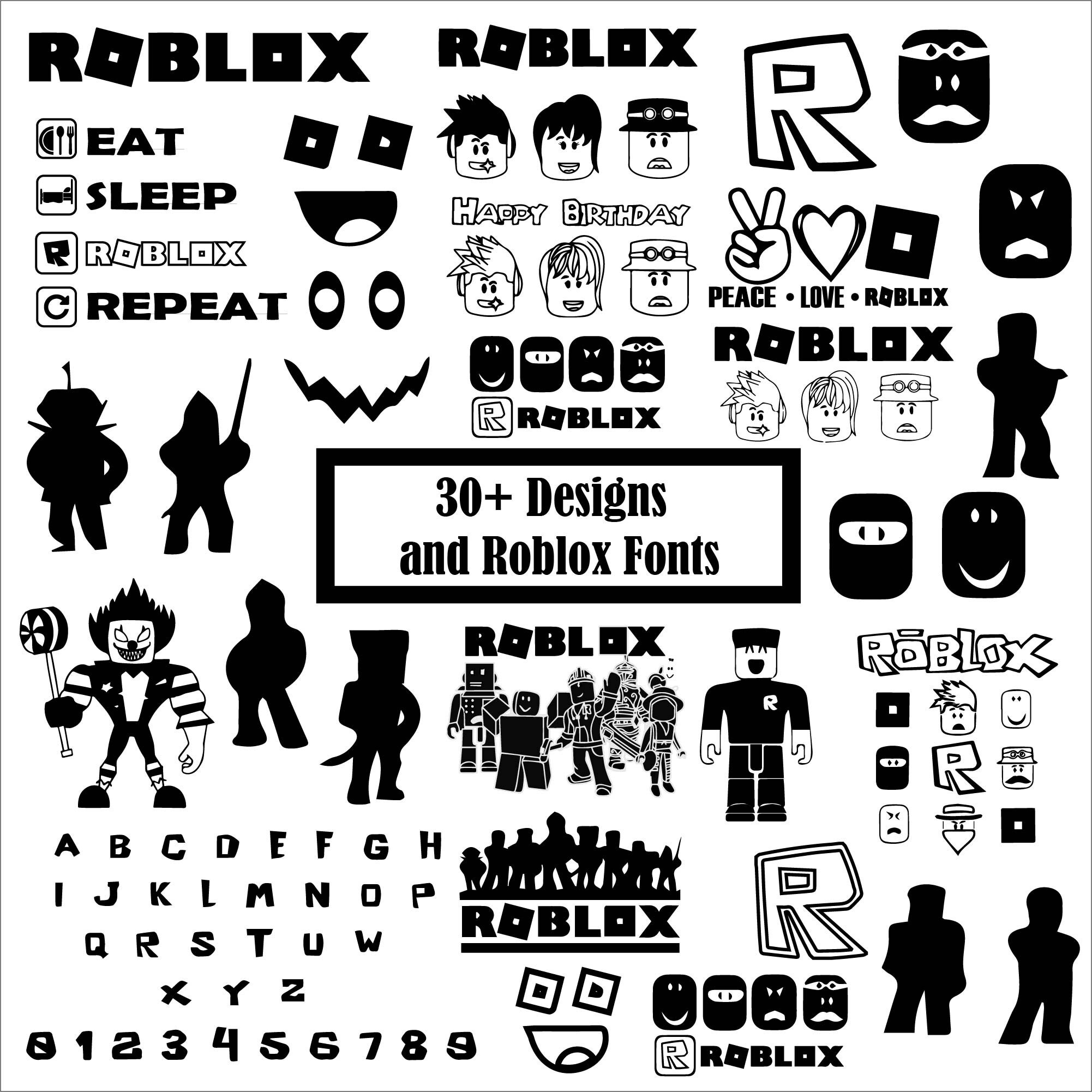 Roblox Font, Roblox Svg Bundle, Roblox Svg, Roblox, Svg Files for ...