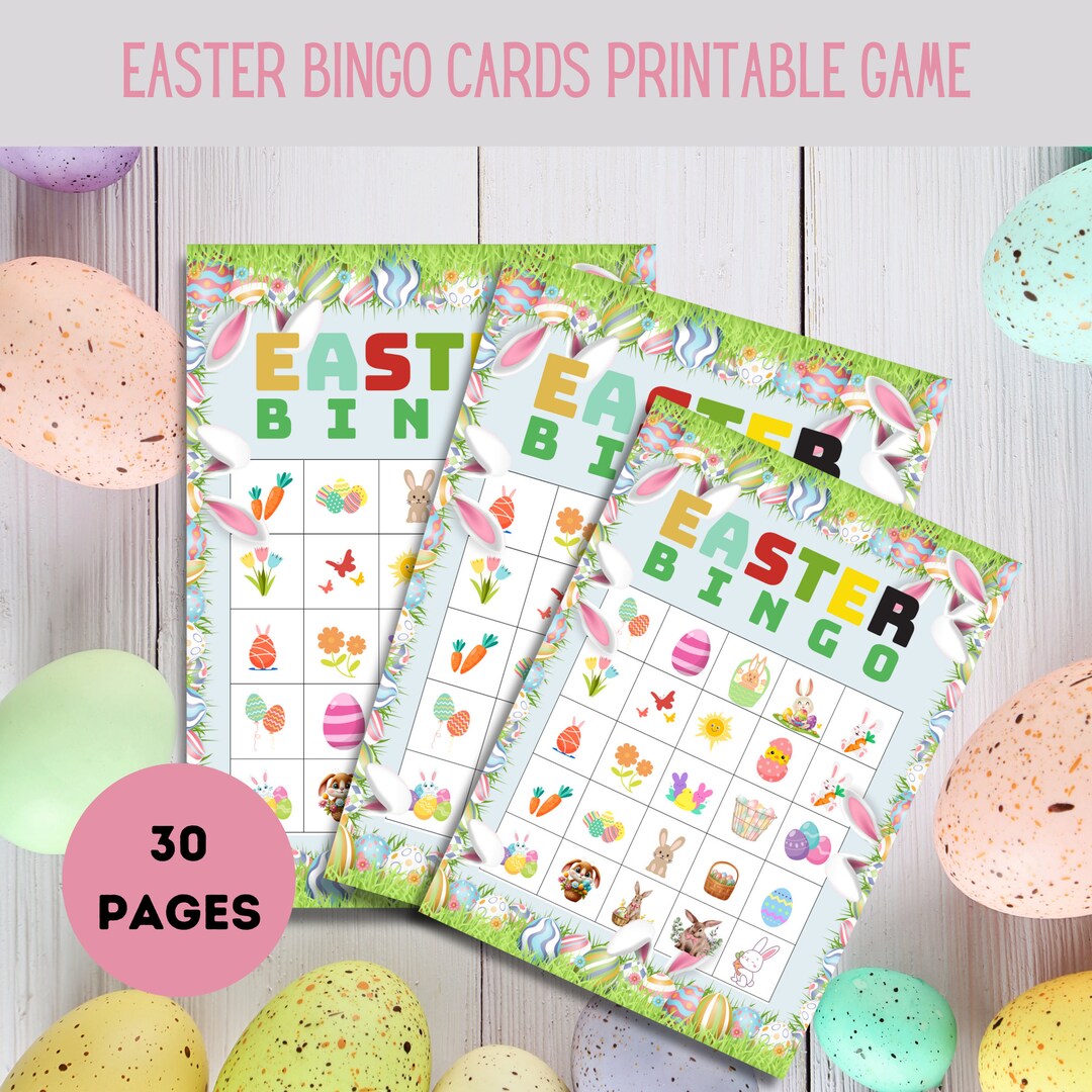 Easter Bingo Cards,printable Easter Activity for Kids, Kids Easter ...