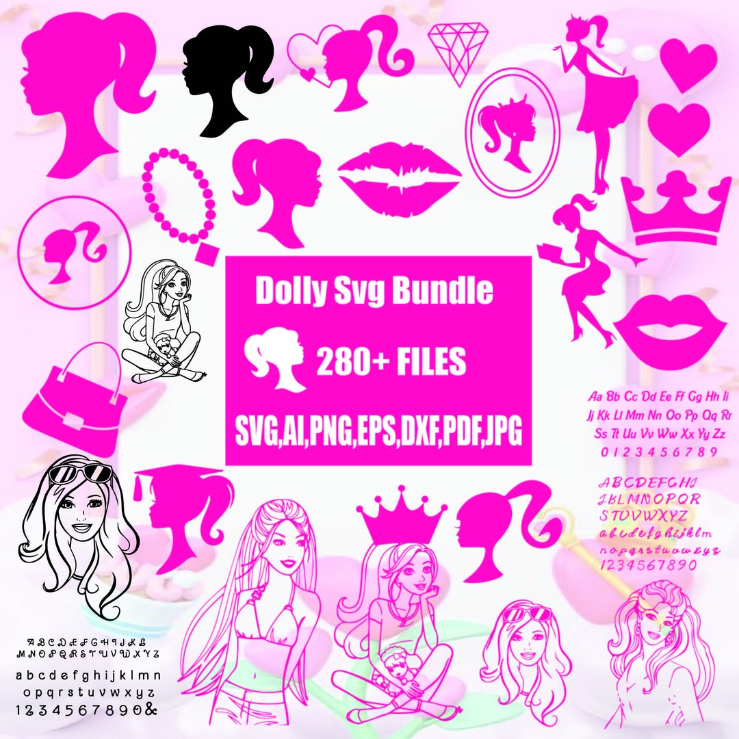 Barb Svg Bundle Princess Silhouette Pink Doll Svg Girl Svg Dolly Svg