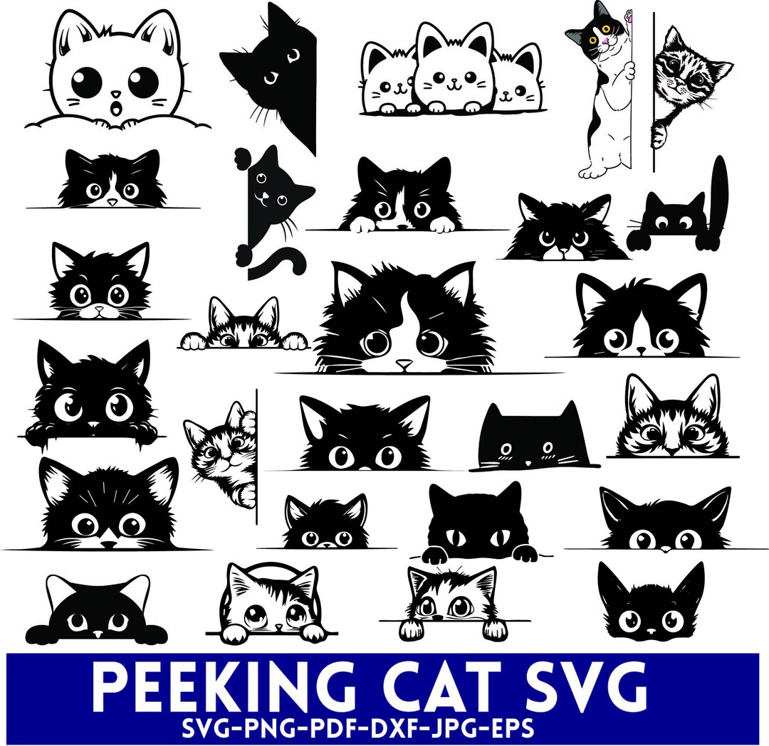 Peeking Cats SVG, Peeking Cats Clipart,transparent PNG SVG, Peeking Cat ...