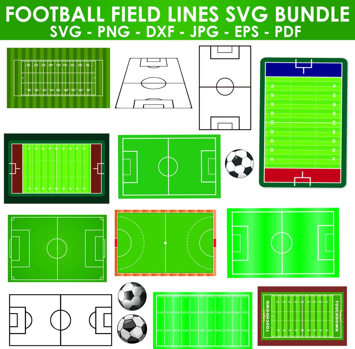 Football Field Lines Svg, Football Svg, Instant Download, Football ...