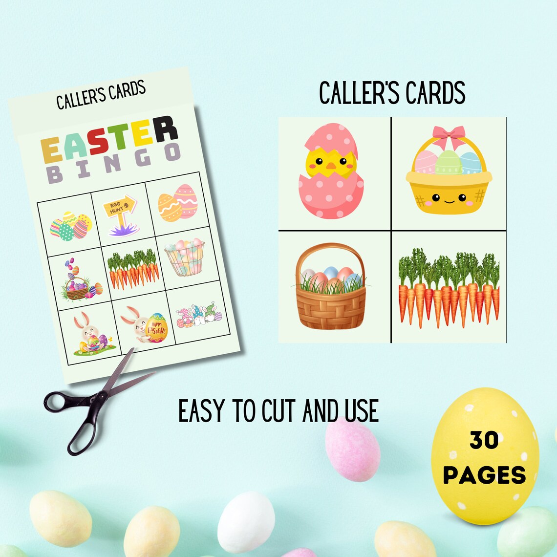 Easter Bingo Cards,printable Easter Activity for Kids, Kids Easter ...