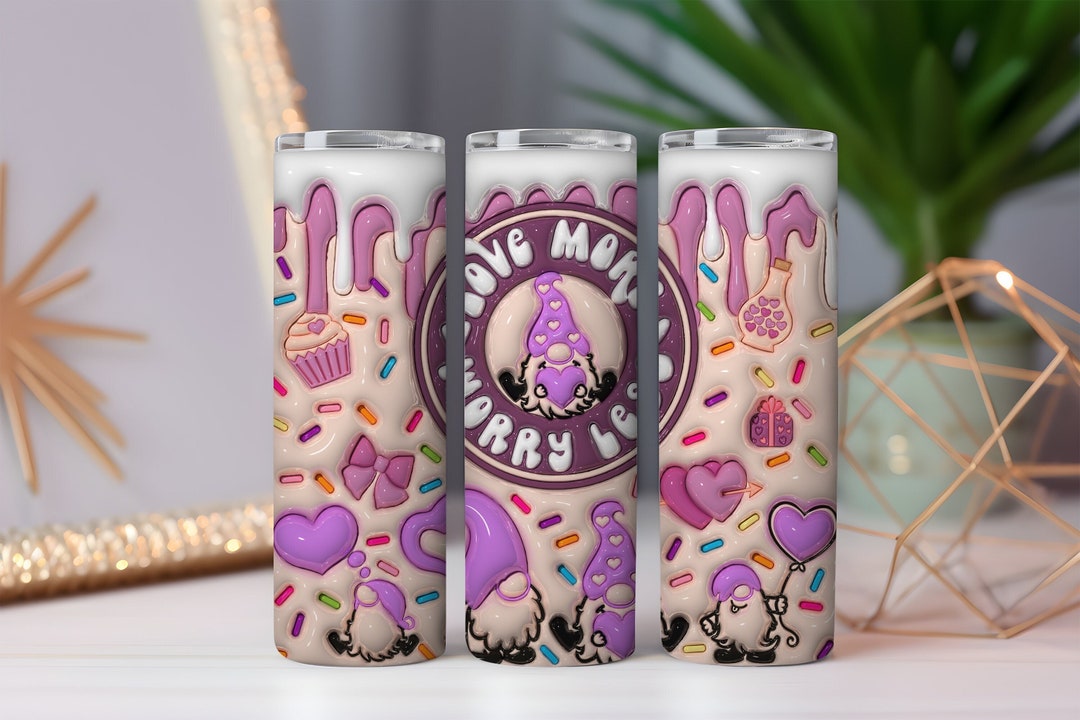 Love More, Gnomes Love, 20 Oz Tumbler Wrap, Gnomes Png, Valentines, Png ...