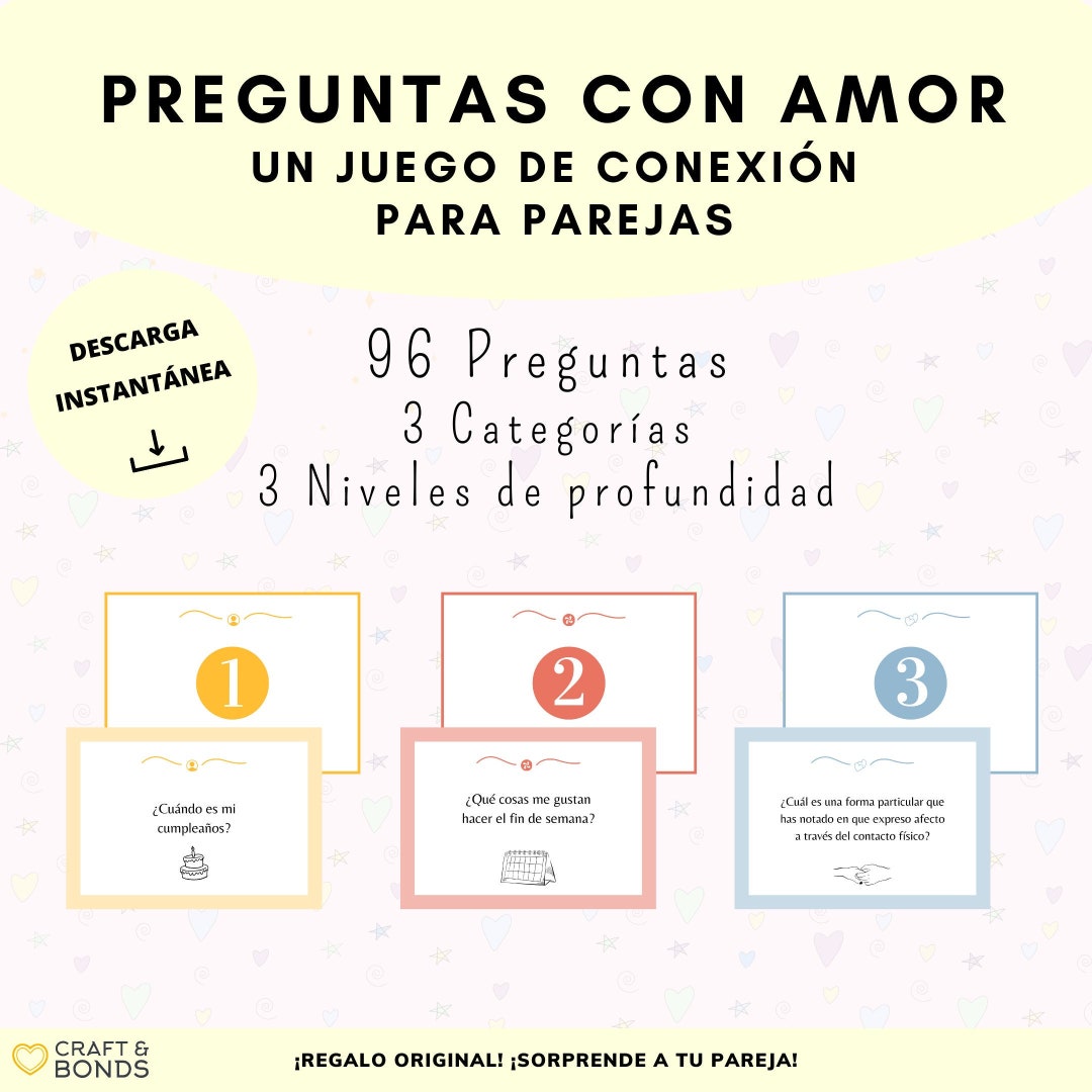 Juego para Parejas - Preguntas para Parejas - Juego de Conexión para ...