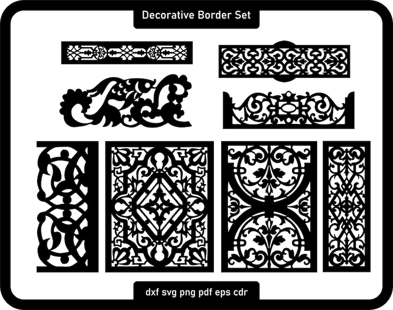 Ornate Border Set | Decorative Panel Designs | Laser & CNC Cutting ...