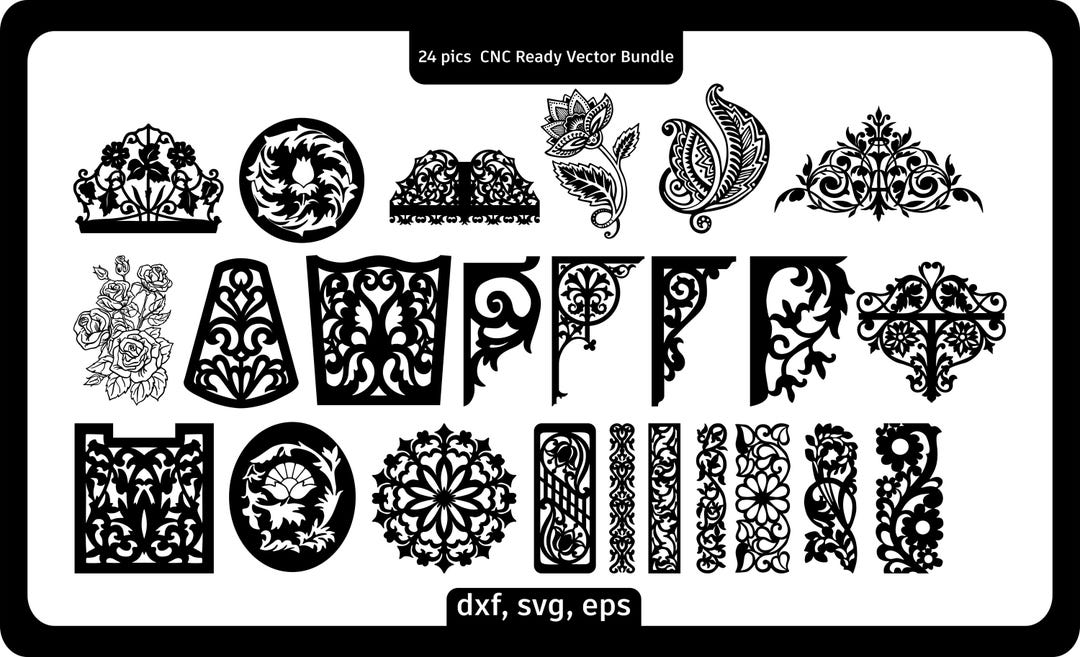 Laser Cut Picture Frames SVG | CNC Ready Vector Bundle | Dxf Eps Svg ...