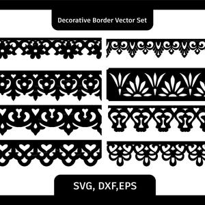 Laser Cut Border SVG Bundle: Decorative Patterns for Cricut, Glowforge ...