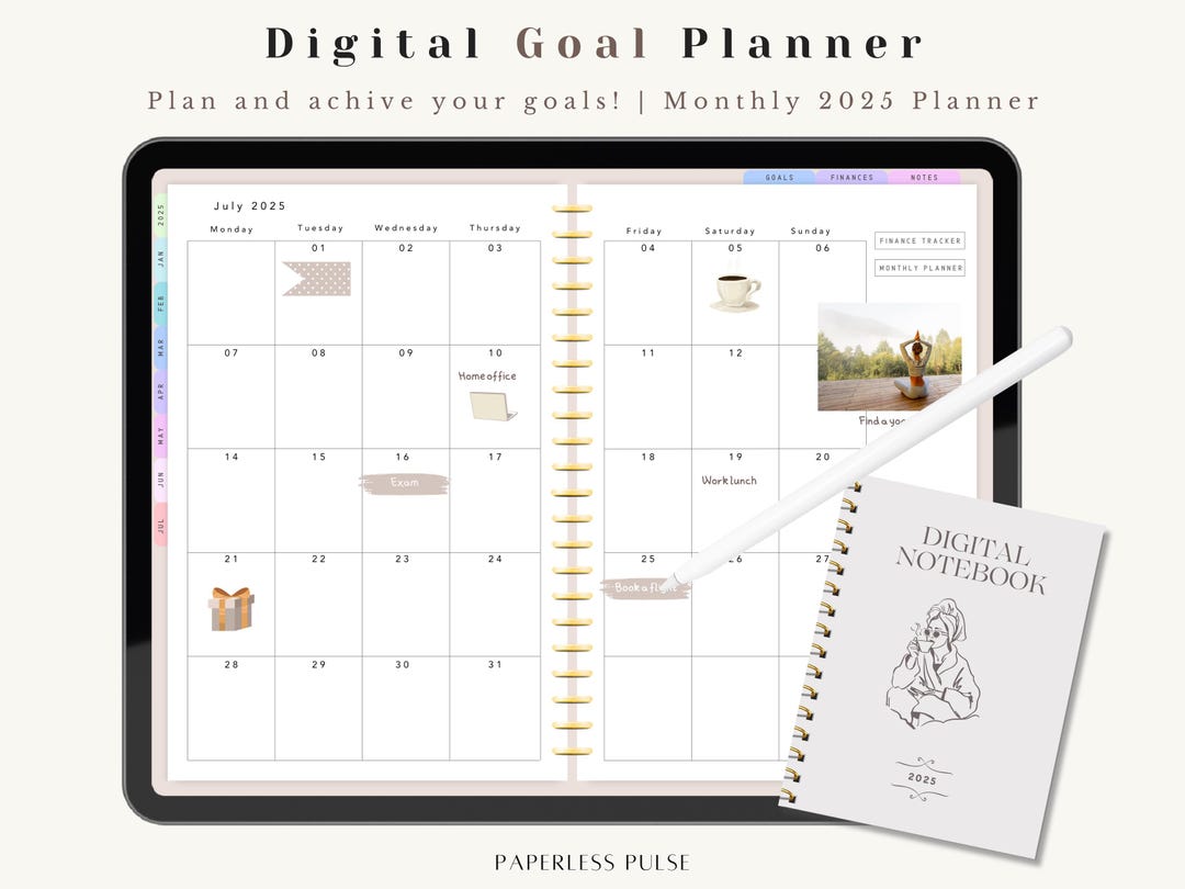 2025 Digital Monthly Planner | Digital Planner, Goodnotes Planner, Goal ...