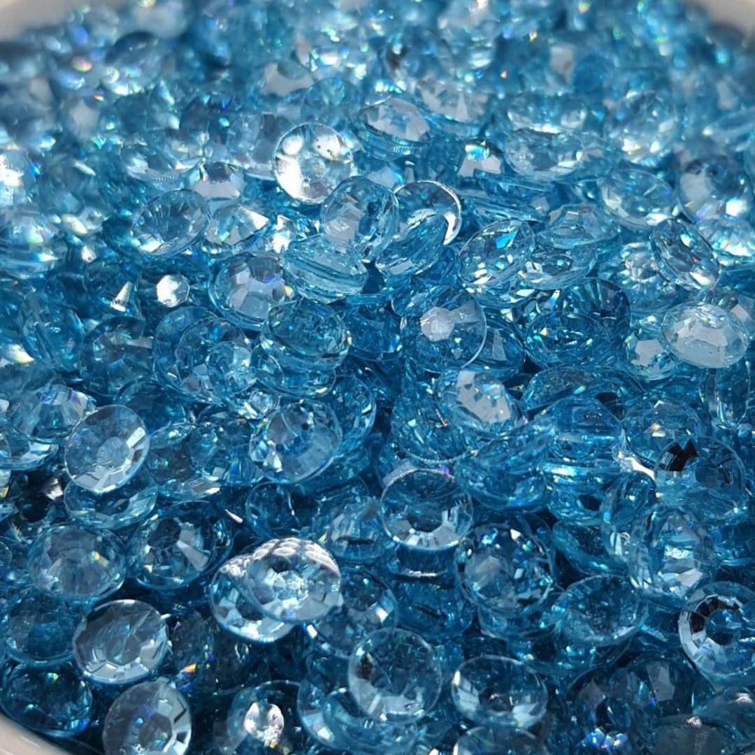 Blue Transparent Rhinestones for Crafting L Assorted Colours, 15g, Flat ...