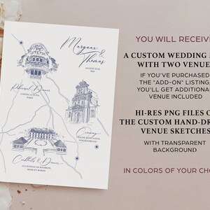 Hand Drawn Wedding Venue Map Invitation, Custom Wedding Map ...