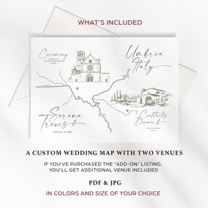 Custom Wedding Map Illustration, Hand Drawn Wedding Venue Map Invitation, Illustrated Venue ...
