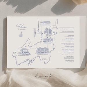Hand Drawn Wedding Venue Map Invitation, Custom Wedding Map ...