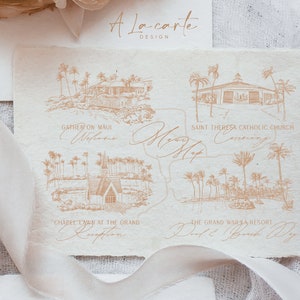 Hand Drawn Wedding Venue Map Invitation, Custom Wedding Map ...