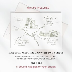 Custom Wedding Map Invitation, Hand Drawn Wedding Venue Map ...