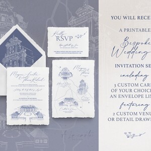 Custom Wedding Venue Invitation Set, Hand Drawn Wedding Venue Map ...