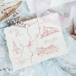 Custom Wedding Map Illustration, Hand Drawn Wedding Venue Map ...