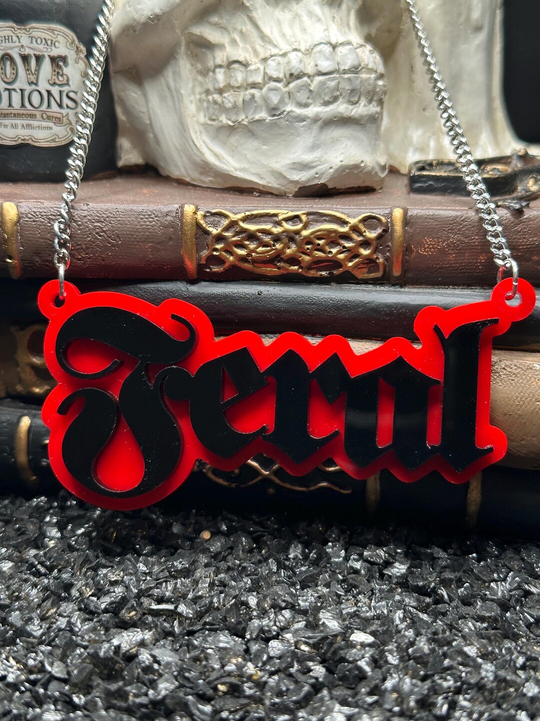 Feral Necklace, Layered Laser Cut Acrylic Necklace, Pastel Goth, Alt ...