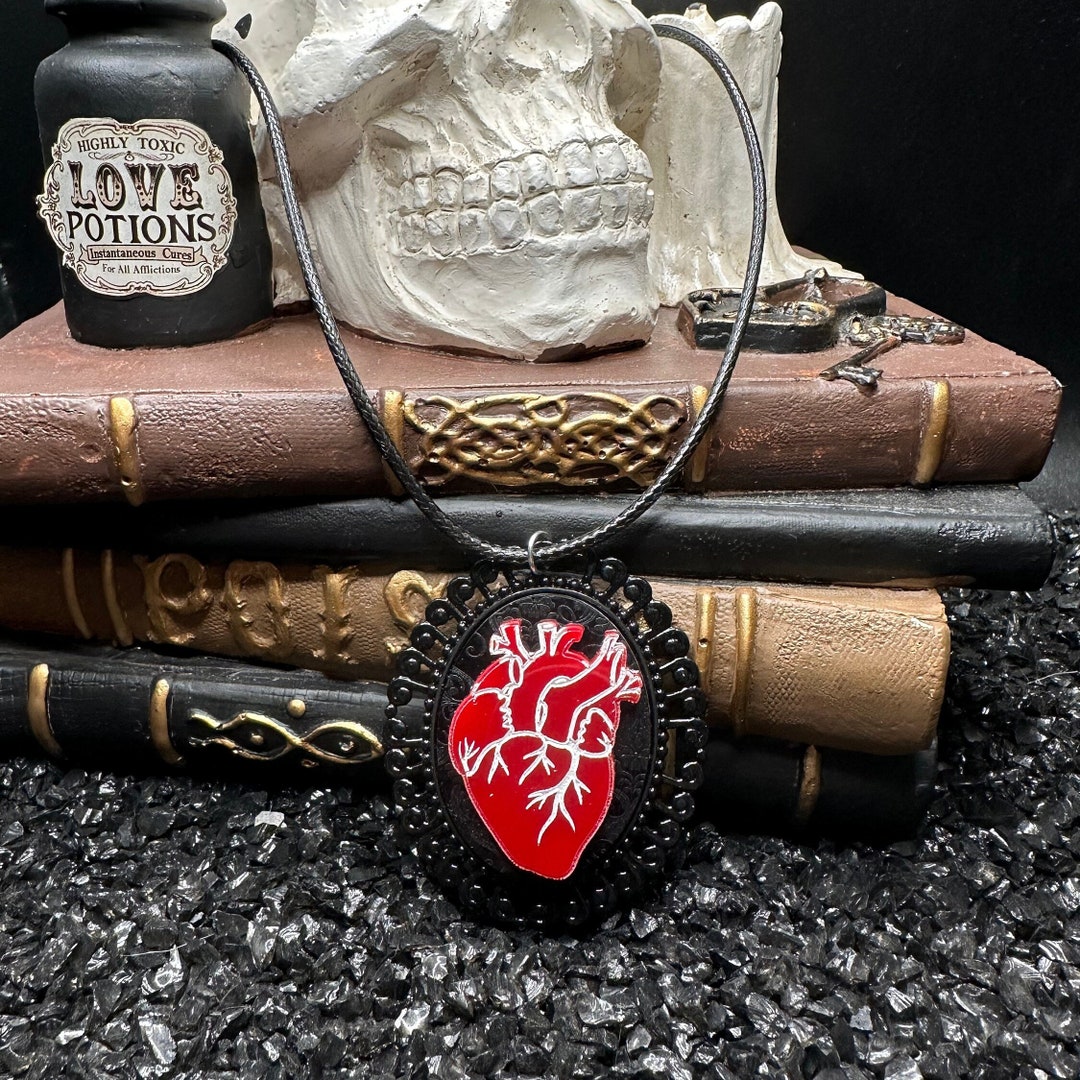 Anatomical Heart Cameo Necklace, Gothic Jewelry, Oddities Jewelry ...