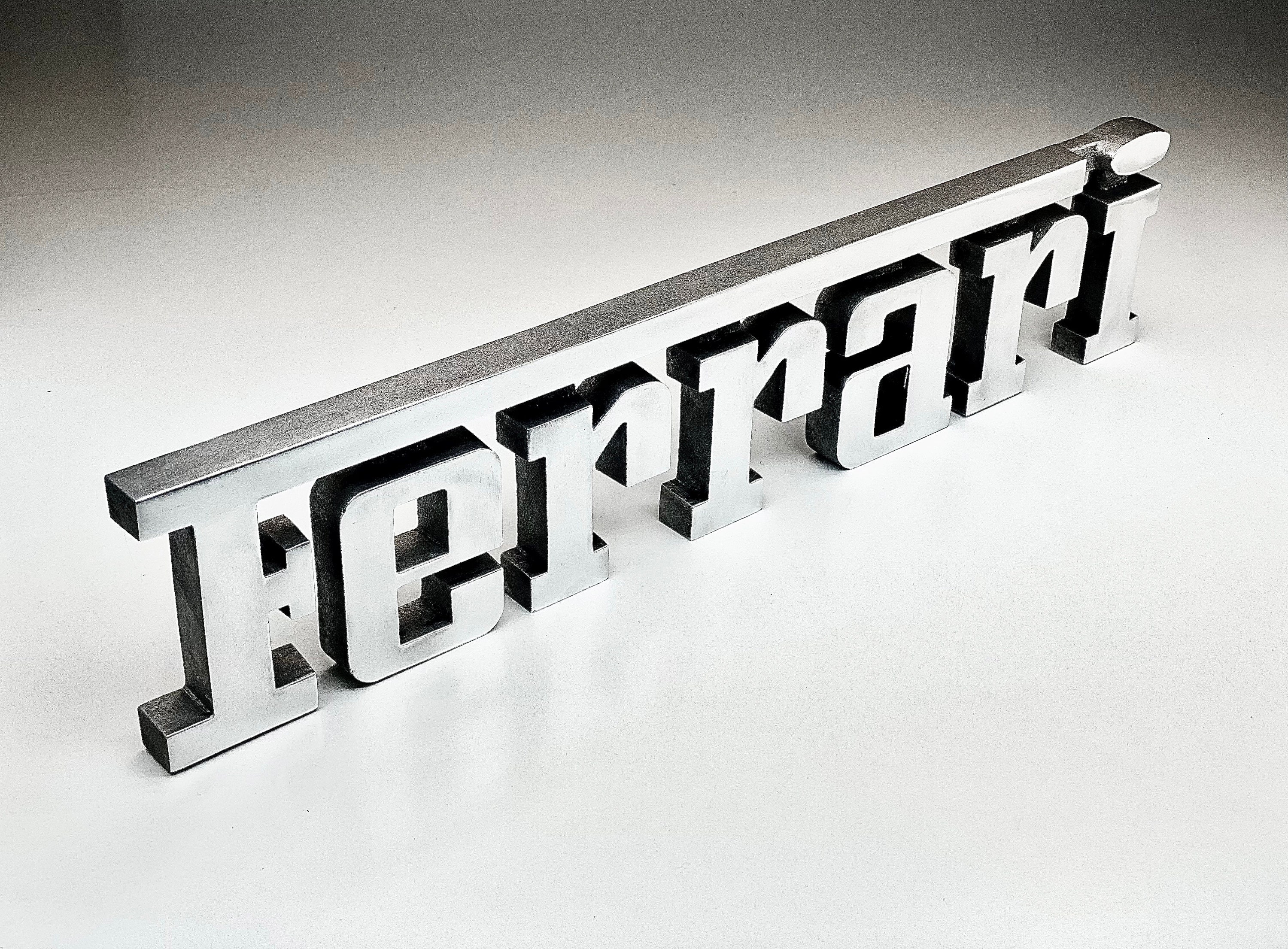 FERRARI METAL LOGO Written Frieze Frieze Emblem Coat of Arms Badge ...