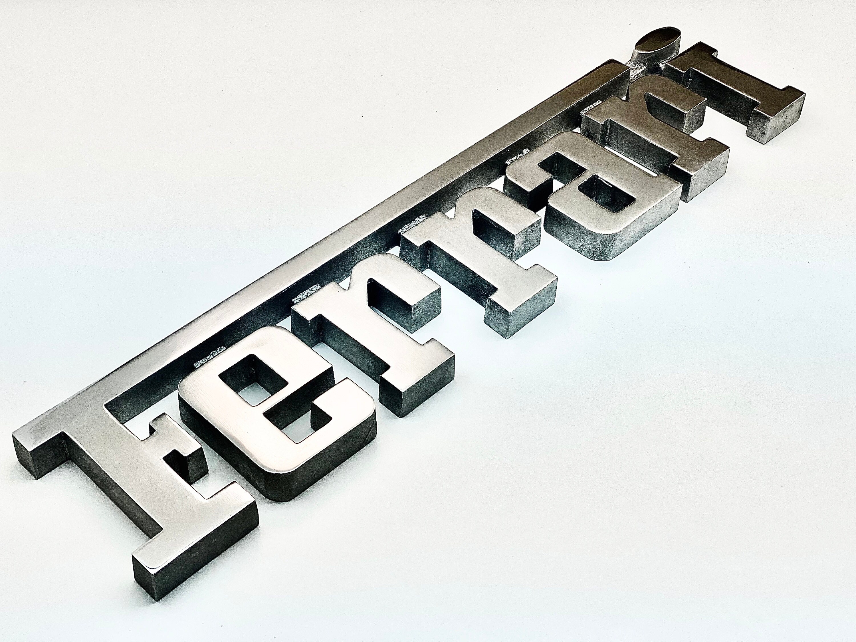 FERRARI METAL LOGO Written Frieze Frieze Emblem Coat of Arms Badge ...