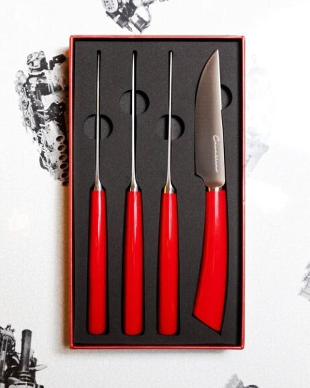 ORIGINAL FERRARI 4 Steak Knives Steak Knives Made in Italy Cavallino ...