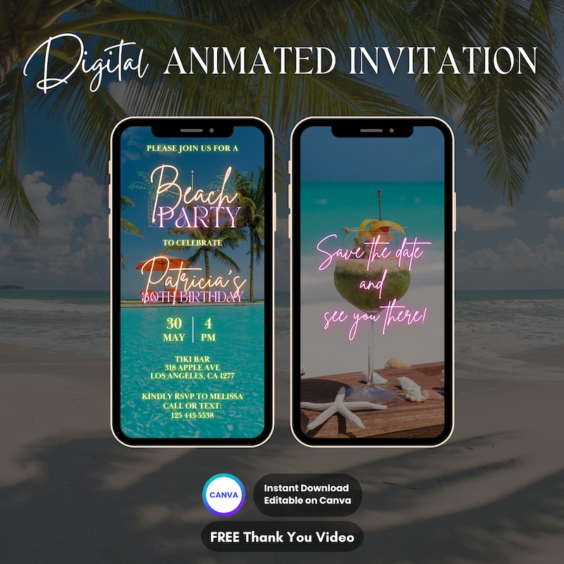 Beach Invitation - Etsy