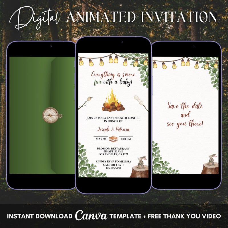 Campfire Invitations - Etsy