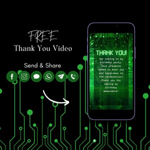 Computer Birthday Invitation, Game Animated Invitation, Electronic ...