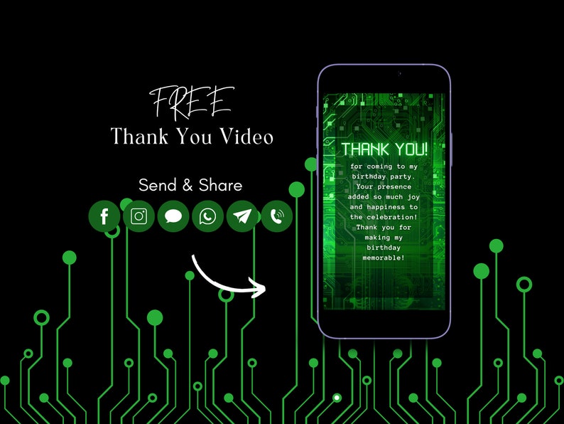 Computer Birthday Invitation, Game Animated Invitation, Electronic ...