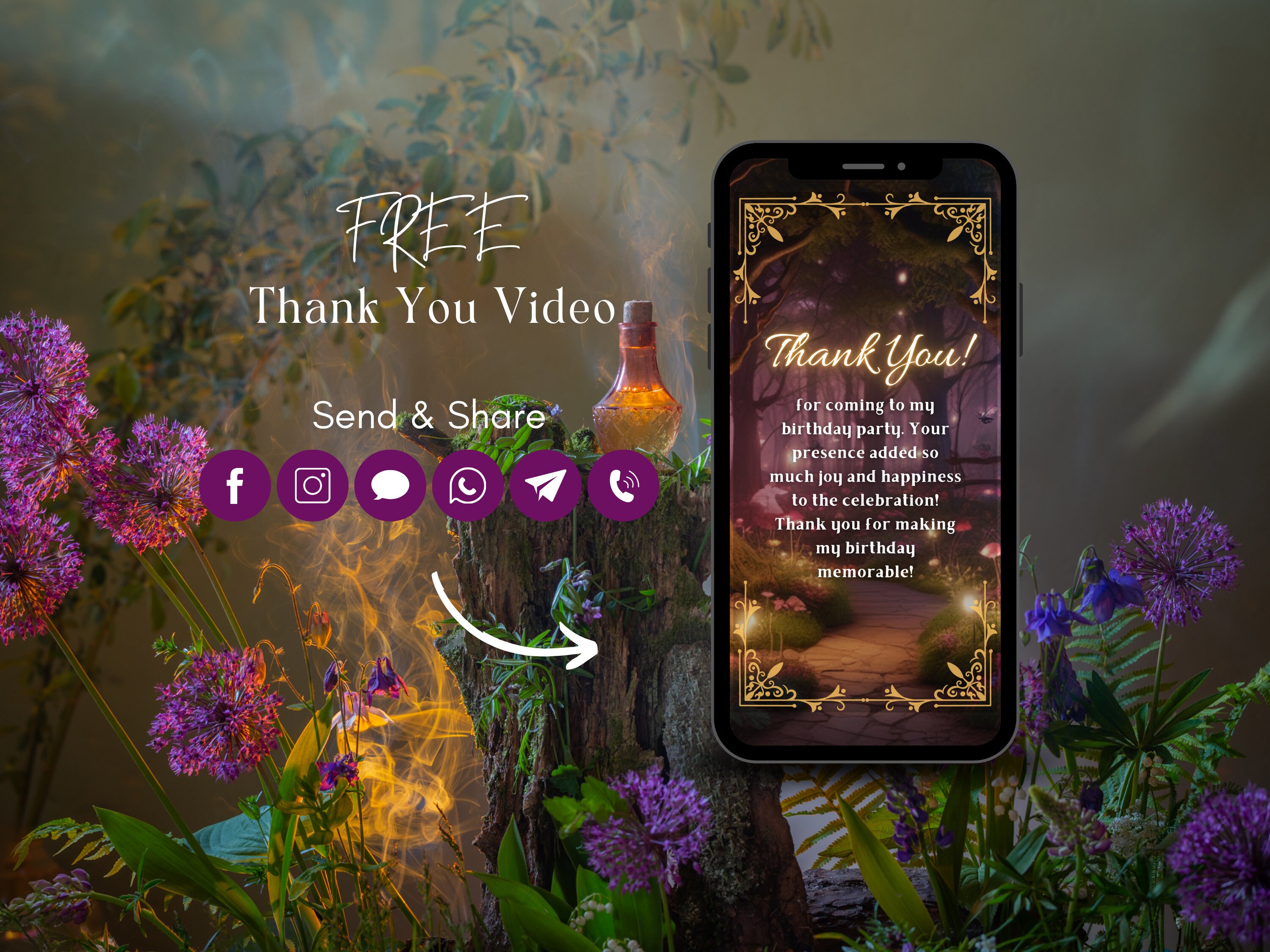 Magical Fairy Forest Garden Invitation, Magical Fairy Animated ...