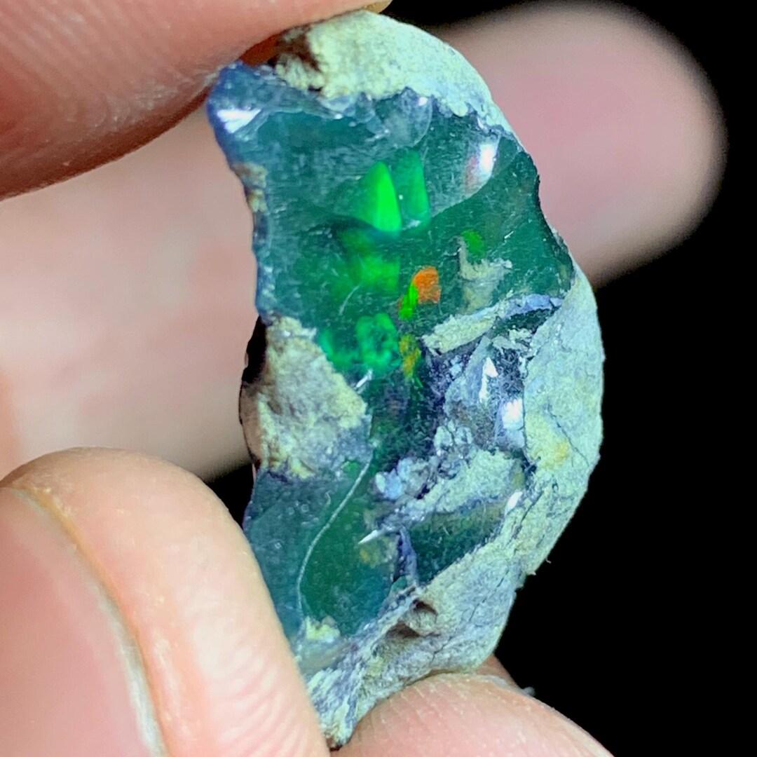 9.40 Ct, Ethiopian Black Multi Opal Rough, Natural Black Multi Opal ...