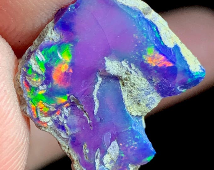 6.20 Ct, Glow Black Opal Rough, Ethiopian Black Opal Rough, Natural ...