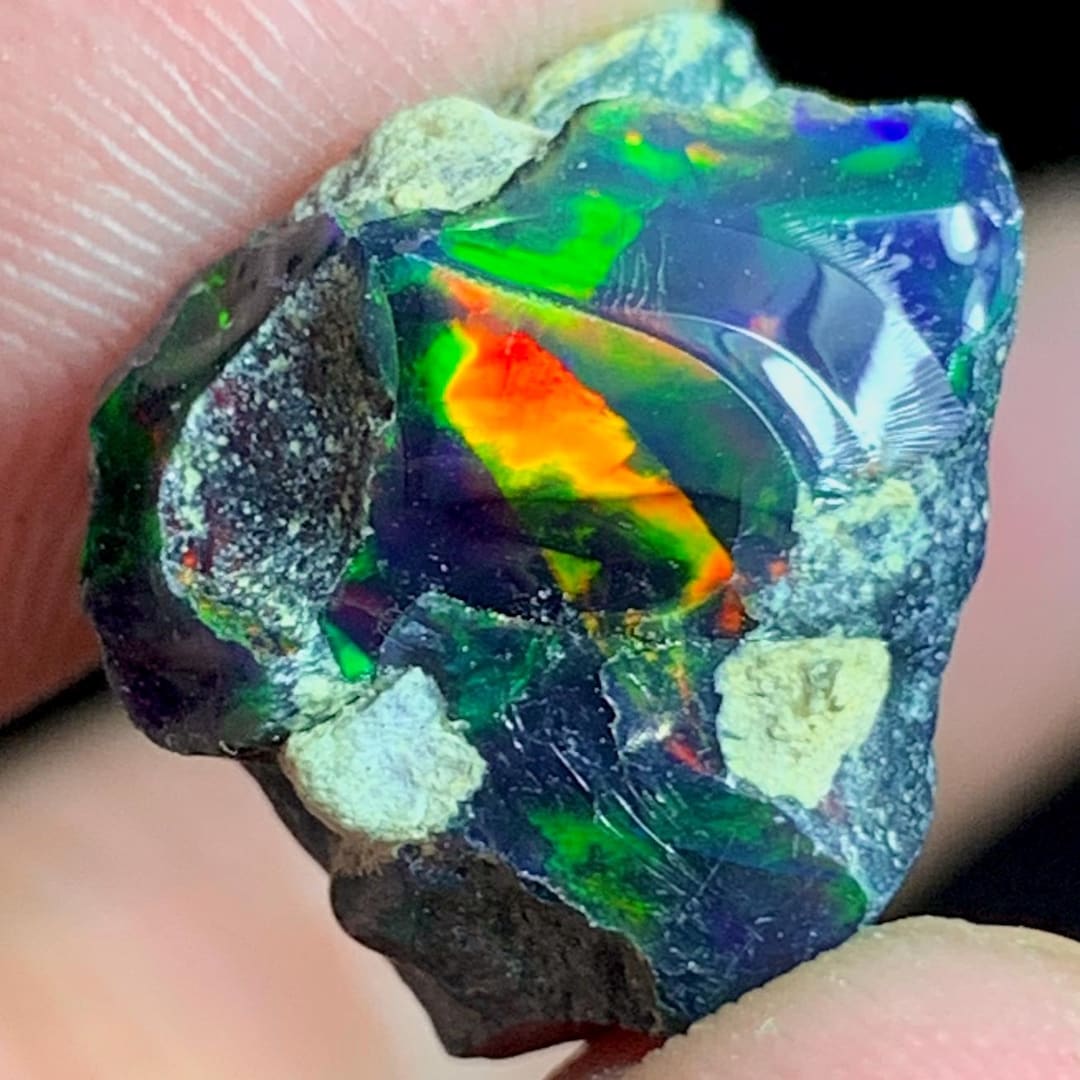 9.20 Ct, Unique Black Opal Rough, Natural Black Opal Rough, Ethiopian ...