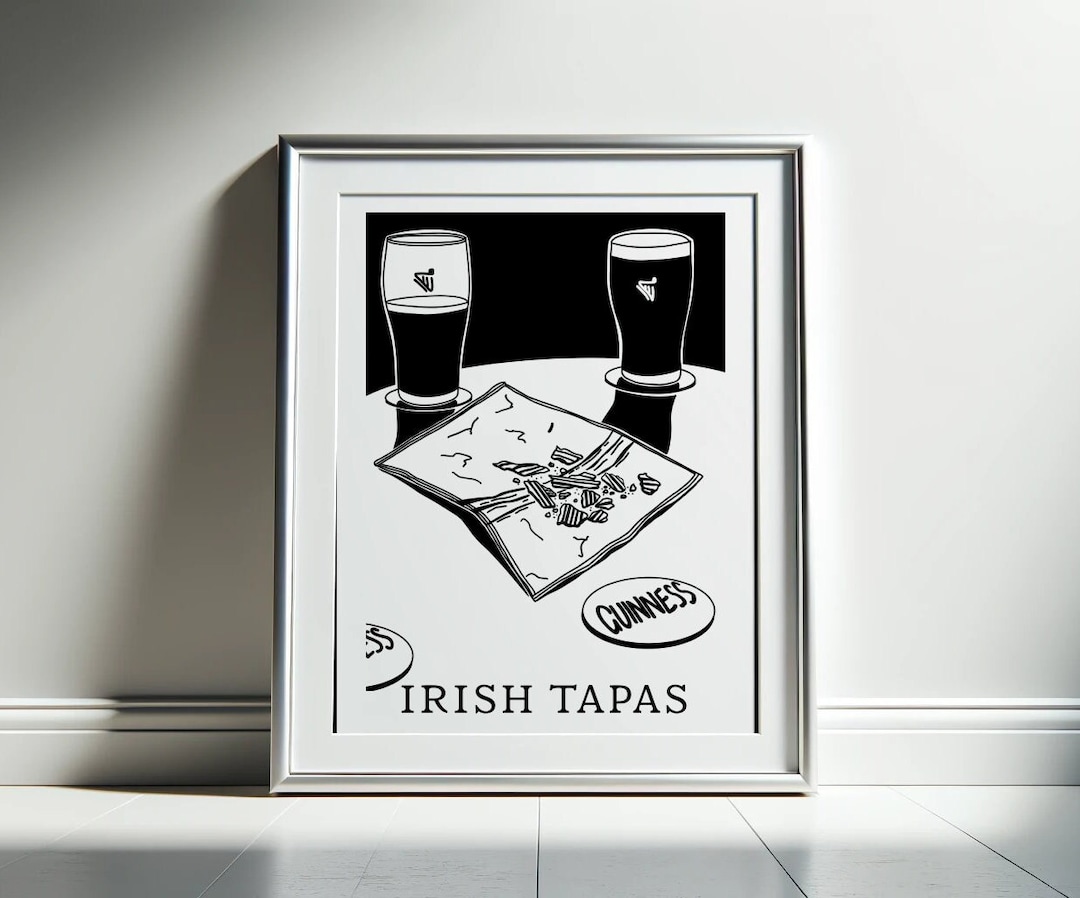 Irish Tapas | Alcohol Poster | Framed Kitchen Print | Funny Design ...