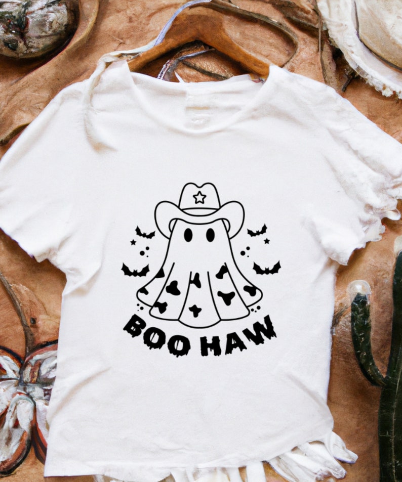Boo Haw Ghost SVG Cowboy Hat Cow Print western PNG Halloween - Etsy