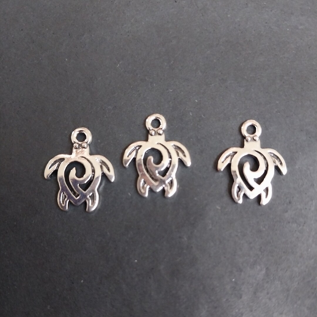 10 or 20 Hollow Sea Turtle Charms, Ocean Themed Charms, Animal Charms ...