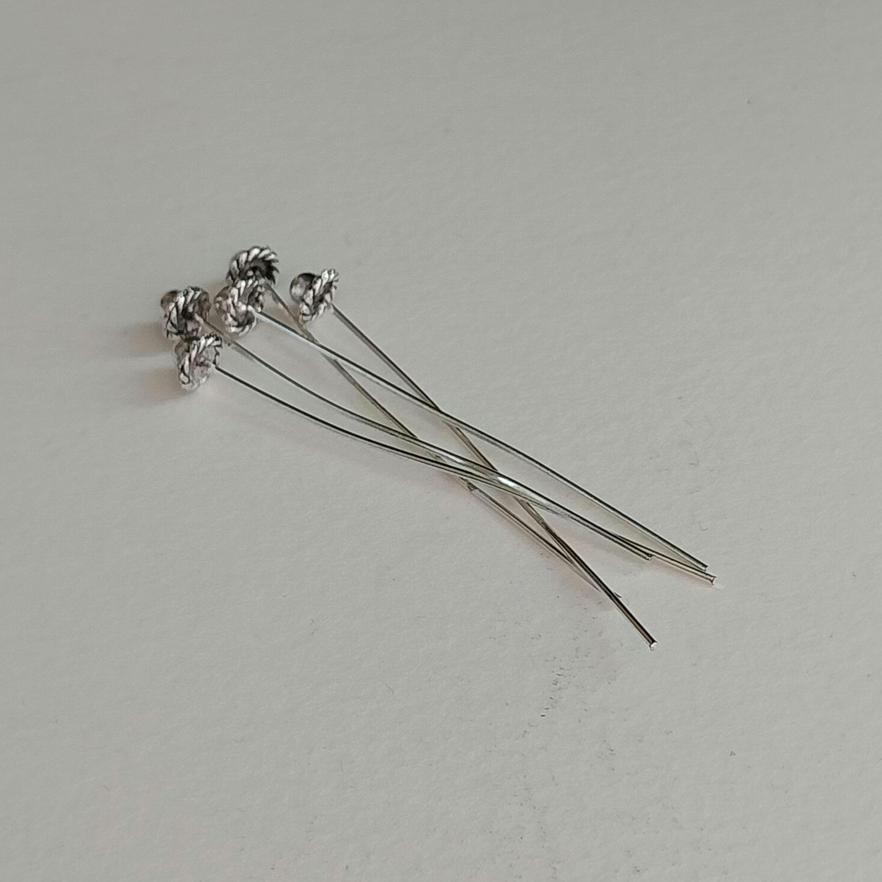 6 or 30 Alloy Ball Head Pins. Antique Silver Colour, 5.5 Cm Long - Etsy UK