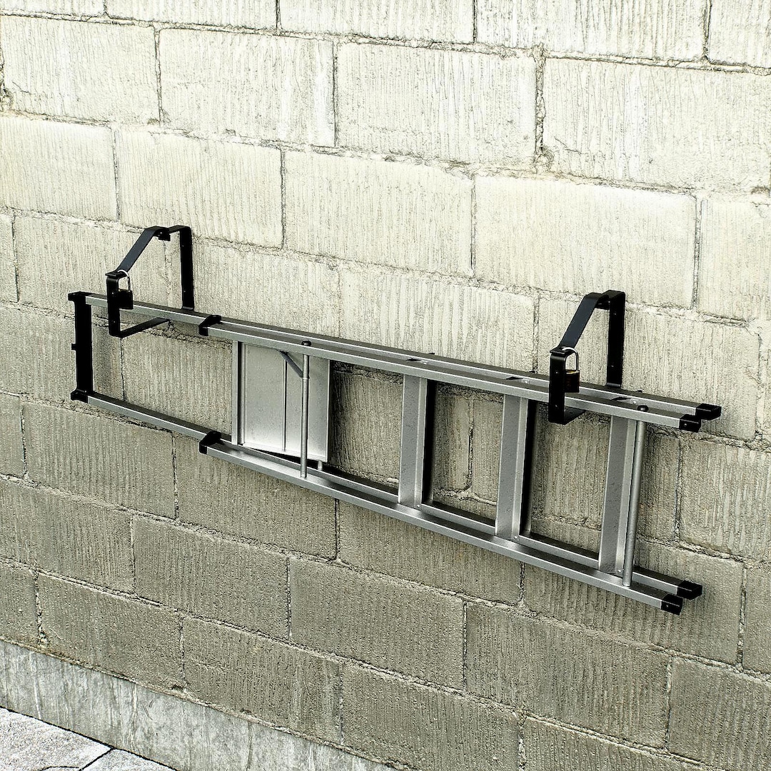 QLS Wall Mount for Ladder – 2 Pieces Steel Organizer – Lockable ...