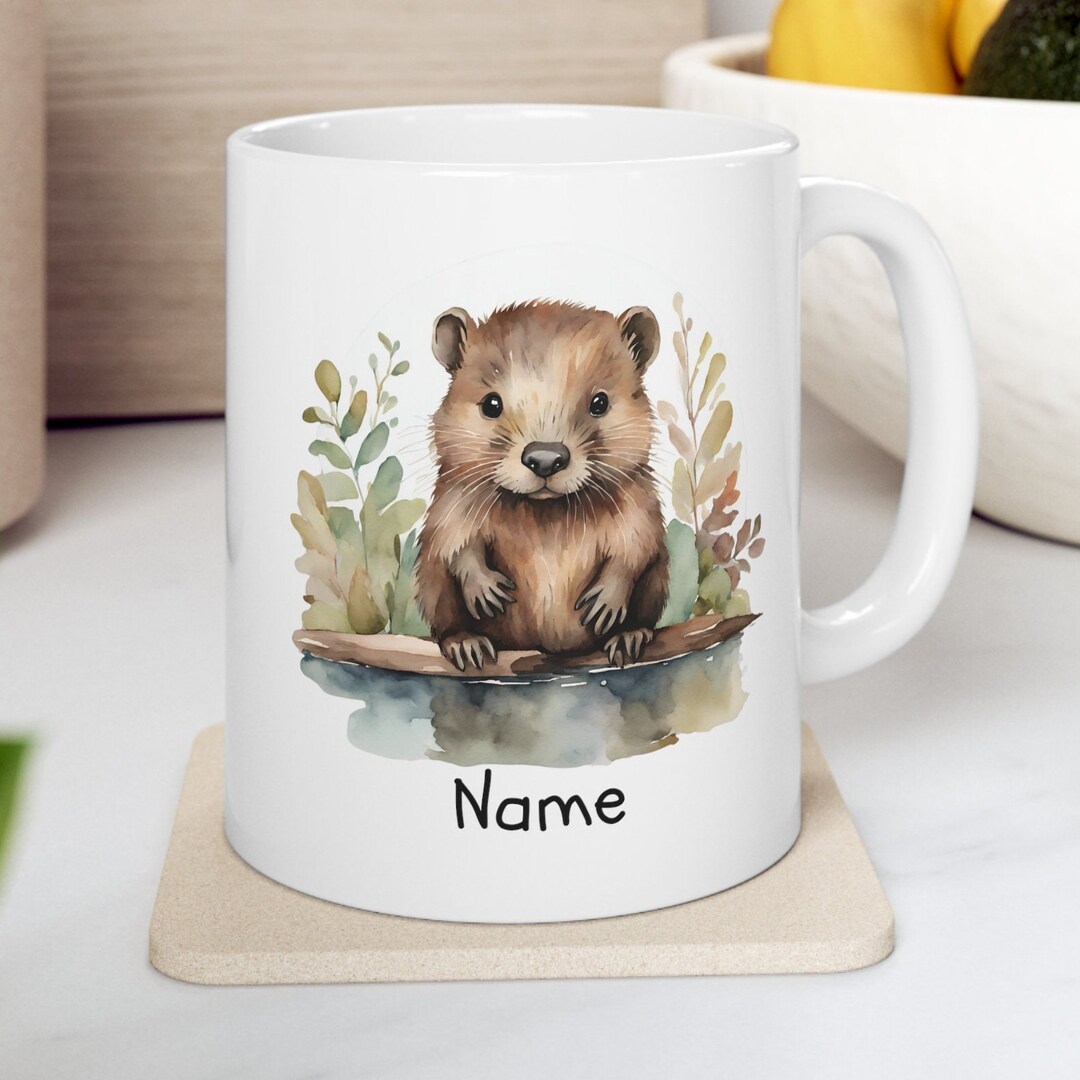 Personalized Beaver Mug, Kids Personalized Mug, Name Mugceramic Mug - Etsy