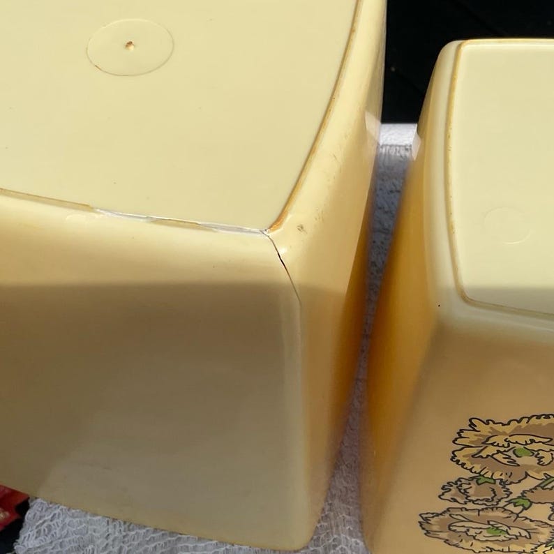 Vintage Yellow Floral Canister Set Kitchen Storage - Etsy
