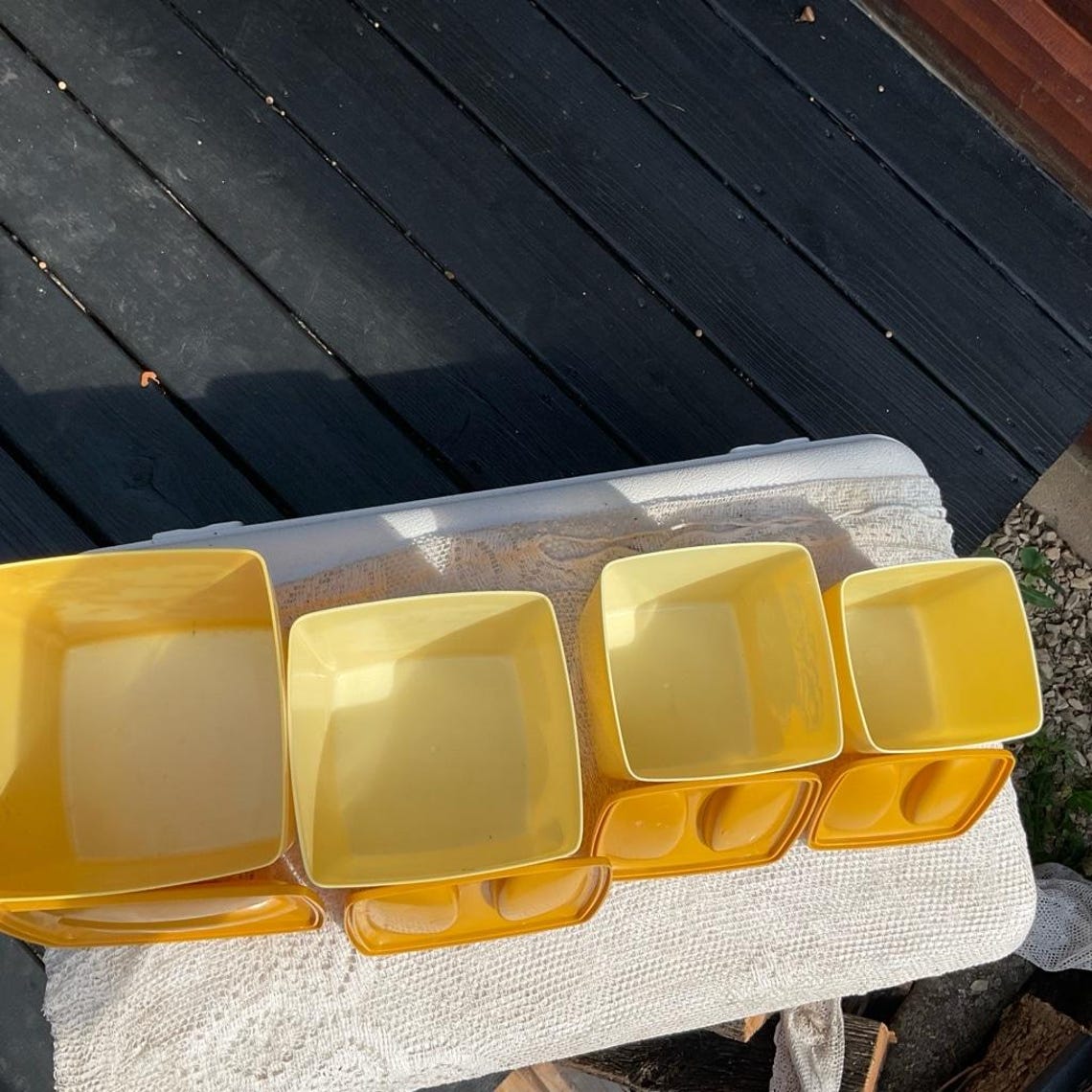 Vintage Yellow Floral Canister Set Kitchen Storage - Etsy