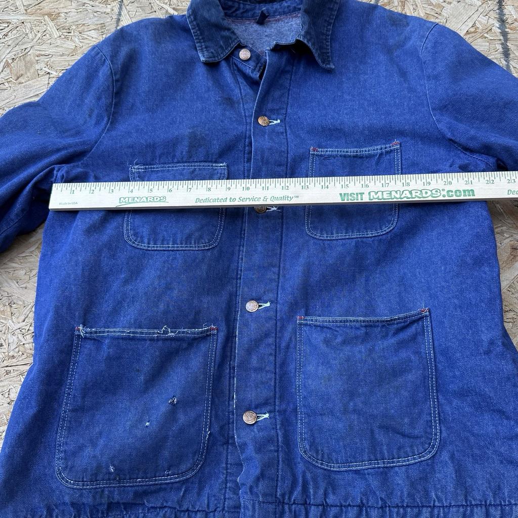 VTG Wrangler Bell Denim SZ L Jean Chore Jacket Flannel Lined Work Coat ...