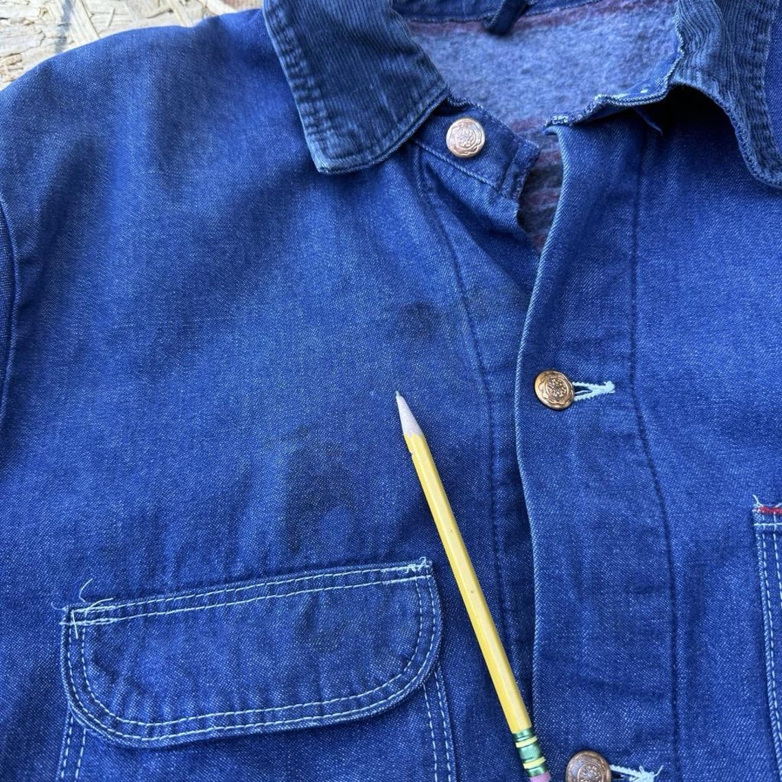 VTG Wrangler Bell Denim SZ L Jean Chore Jacket Flannel Lined Work Coat ...