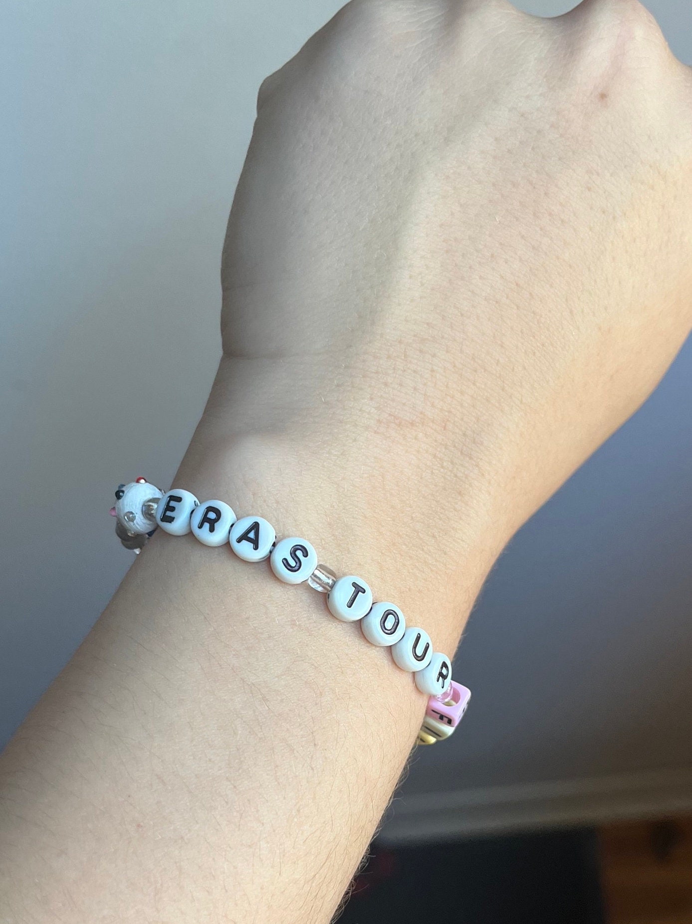 The Eras Tour Film Bracelet: Popcorn Bucket Wooden Bead, TS Bead With ...