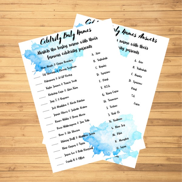 Baby Shower Celebrity Baby Game - Etsy
